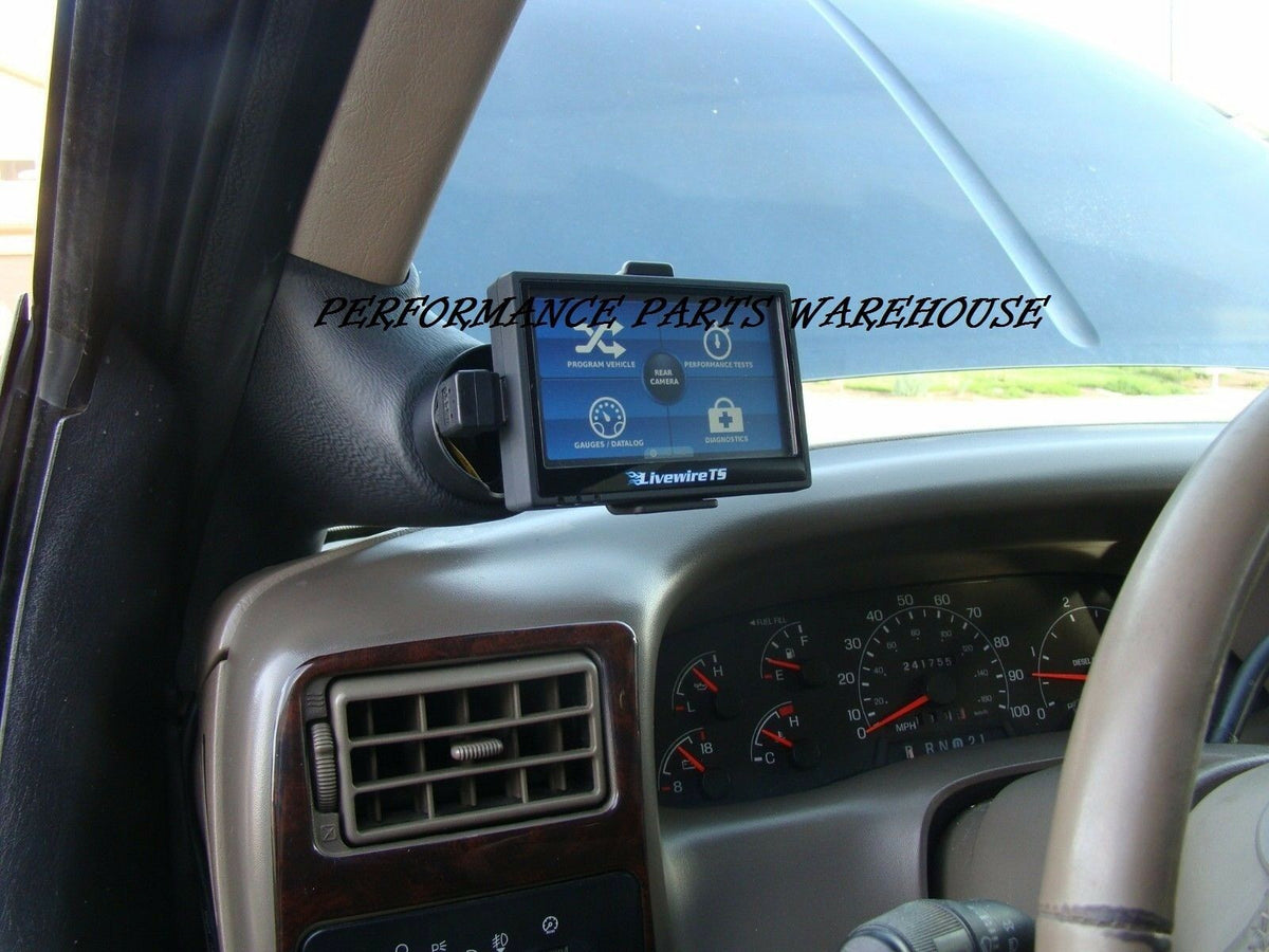SCT LIVEWIRE TS TUNER & PILLAR GAUGE MOUNT 99-07 FORD F250 F350 EXCURS ...
